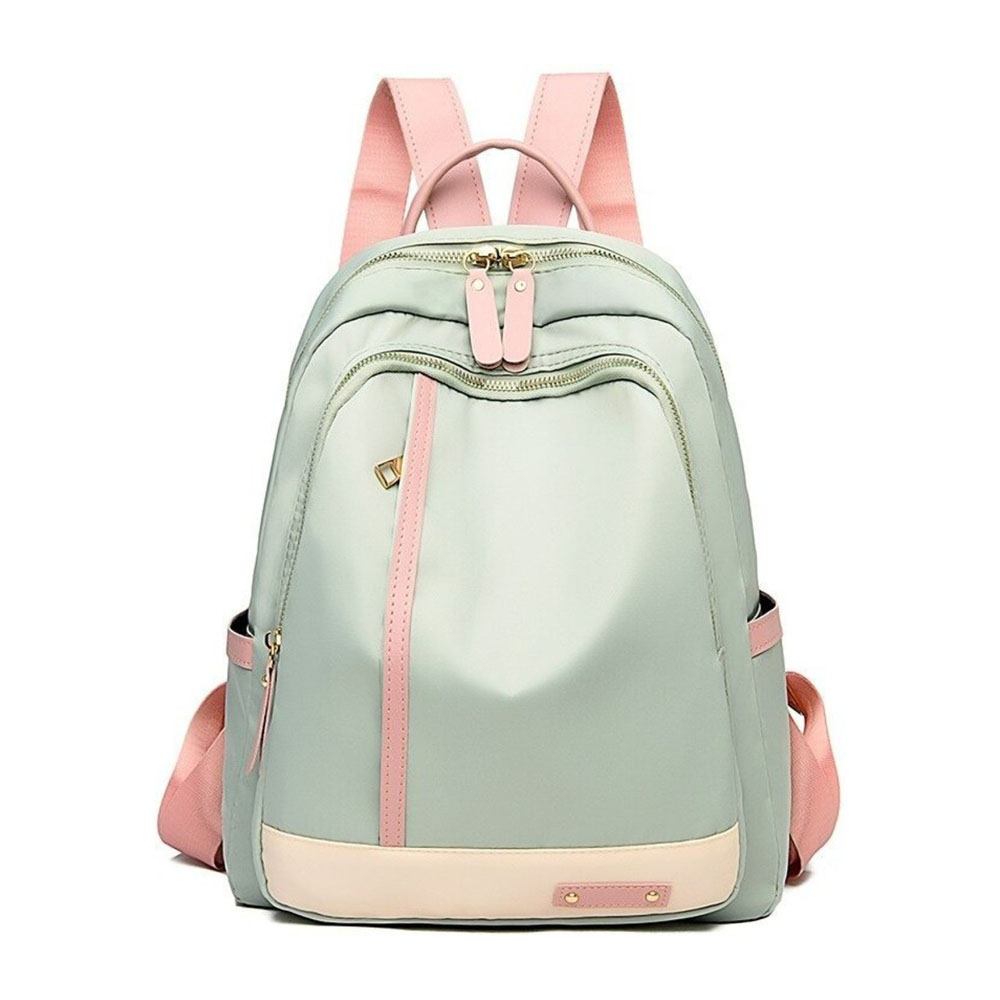 Brown Pebble Leather Backpack with Gold Buckle